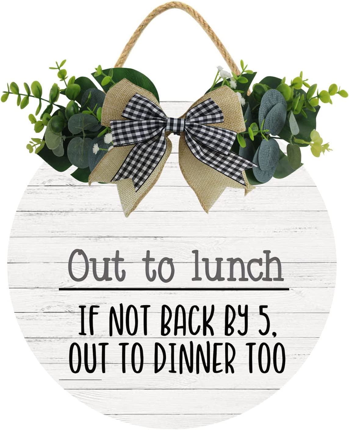 Eveokoki 11" Out To Lunch Sign, Out To Lunch If Not Back By Five Out ...
