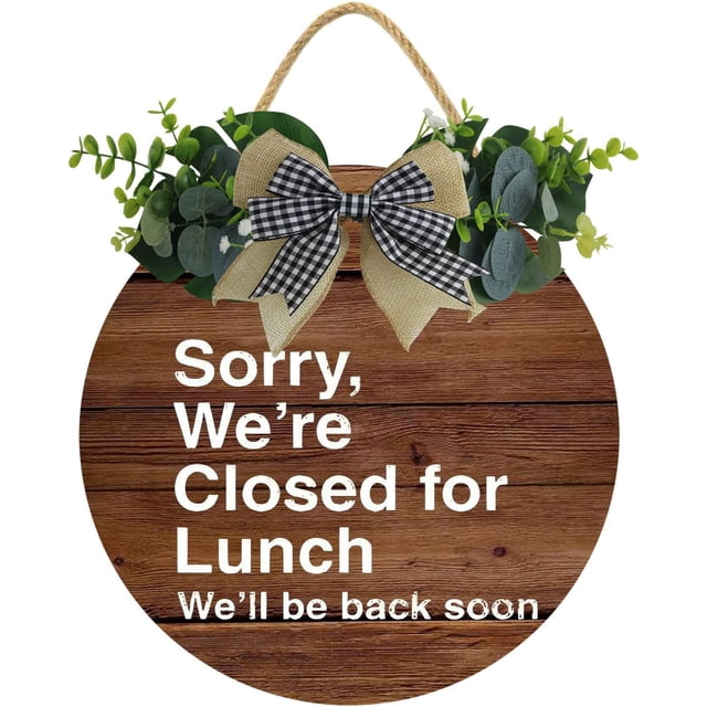 Eveokoki 11" Out To Lunch Signs, Sorry We Are Closed For Lunch We Will ...
