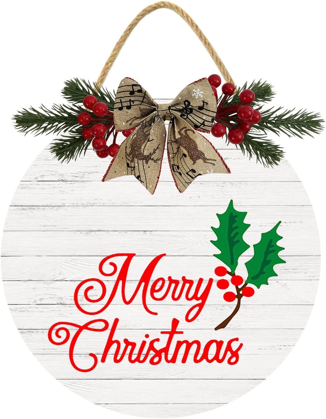 Eveokoki 11" Merry Xmas Decorations Welcome Signs for Front Door ...