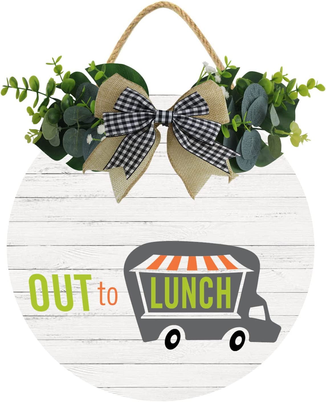 Eveokoki 11" Out To Lunch Wood Door Sign For Dining Break Room,Food ...