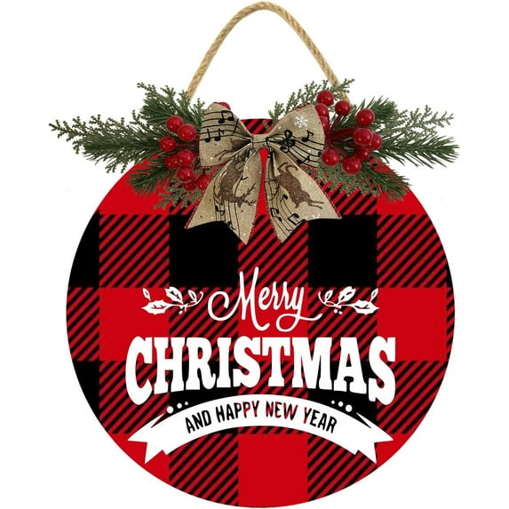 Eveokoki 11" Rustic Christmas Decorations, Door Hanging Christmas ...