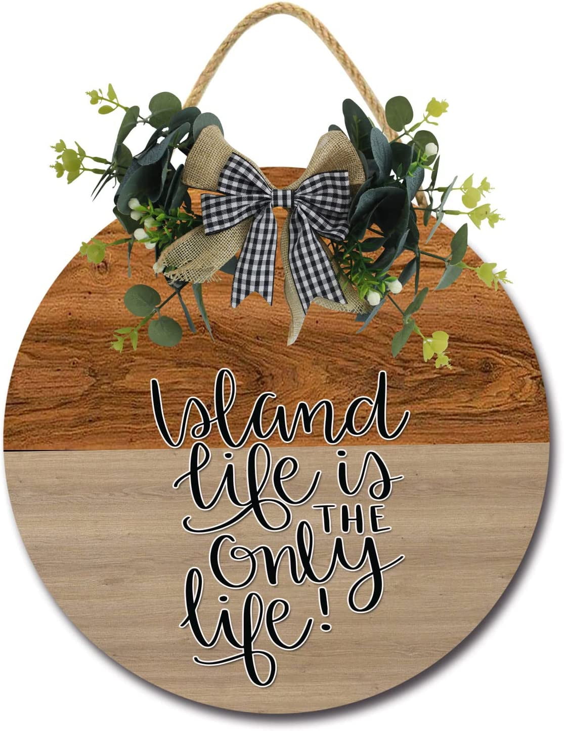 Eveokoki 11" Rustic Hanging Wooden Signs,Bland Life is the Only Life ...