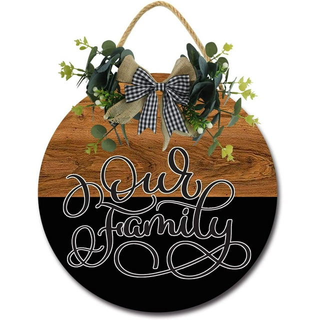 Eveokoki 11" Rustic Hanging Wooden Signs,Our Family Family Sign Rustic ...