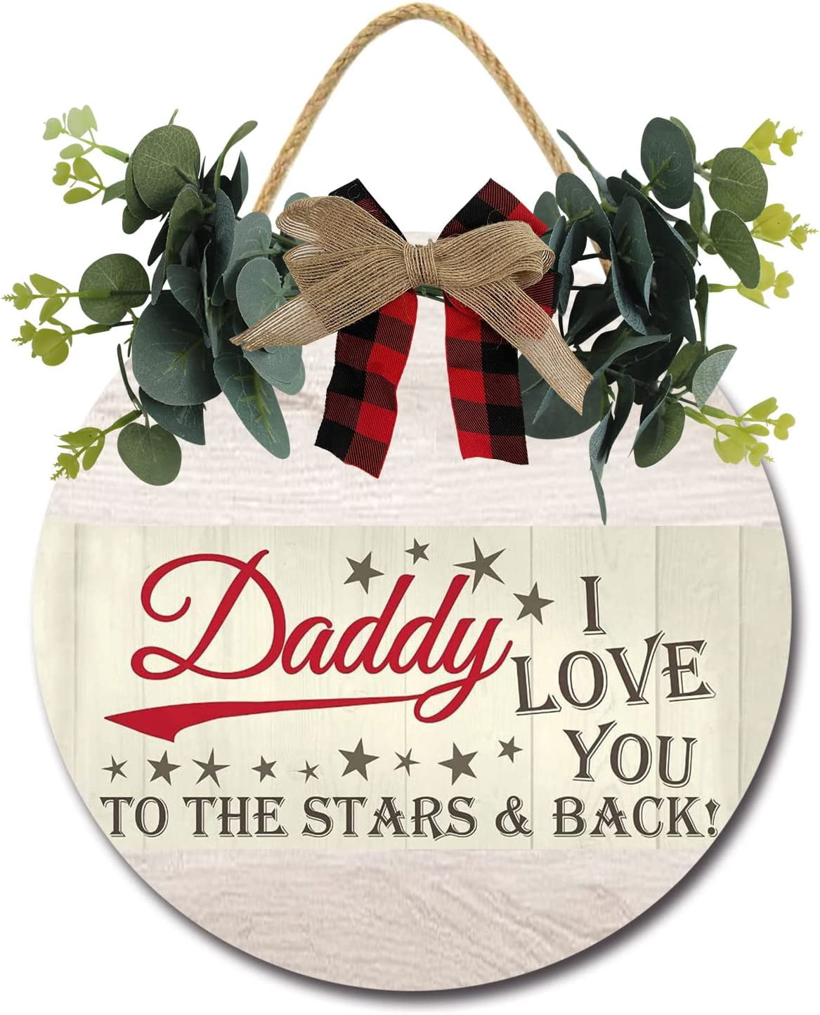 Eveokoki 11" Rustic Wooden Daddy I Love You To The Stars And Back Signs ...