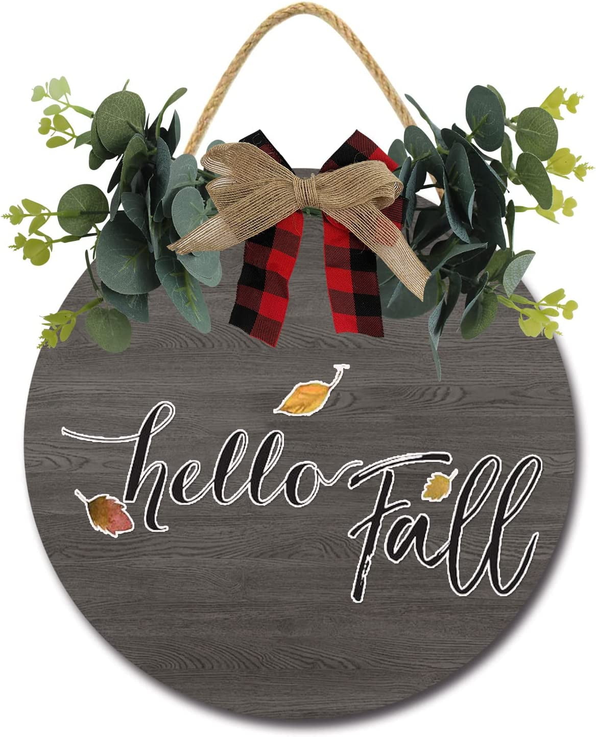 Eveokoki 11" Rustic Wooden Hello Fall Signs for Front Porch, Porch ...