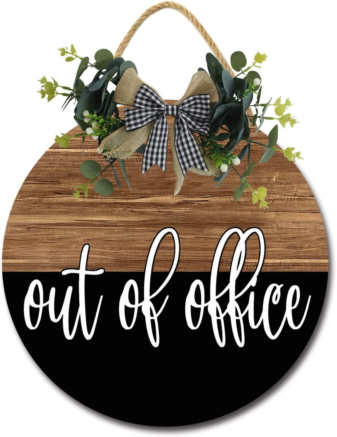 Eveokoki 11" Rustic Wooden Out Of Office Signs for Front Porch, Porch ...