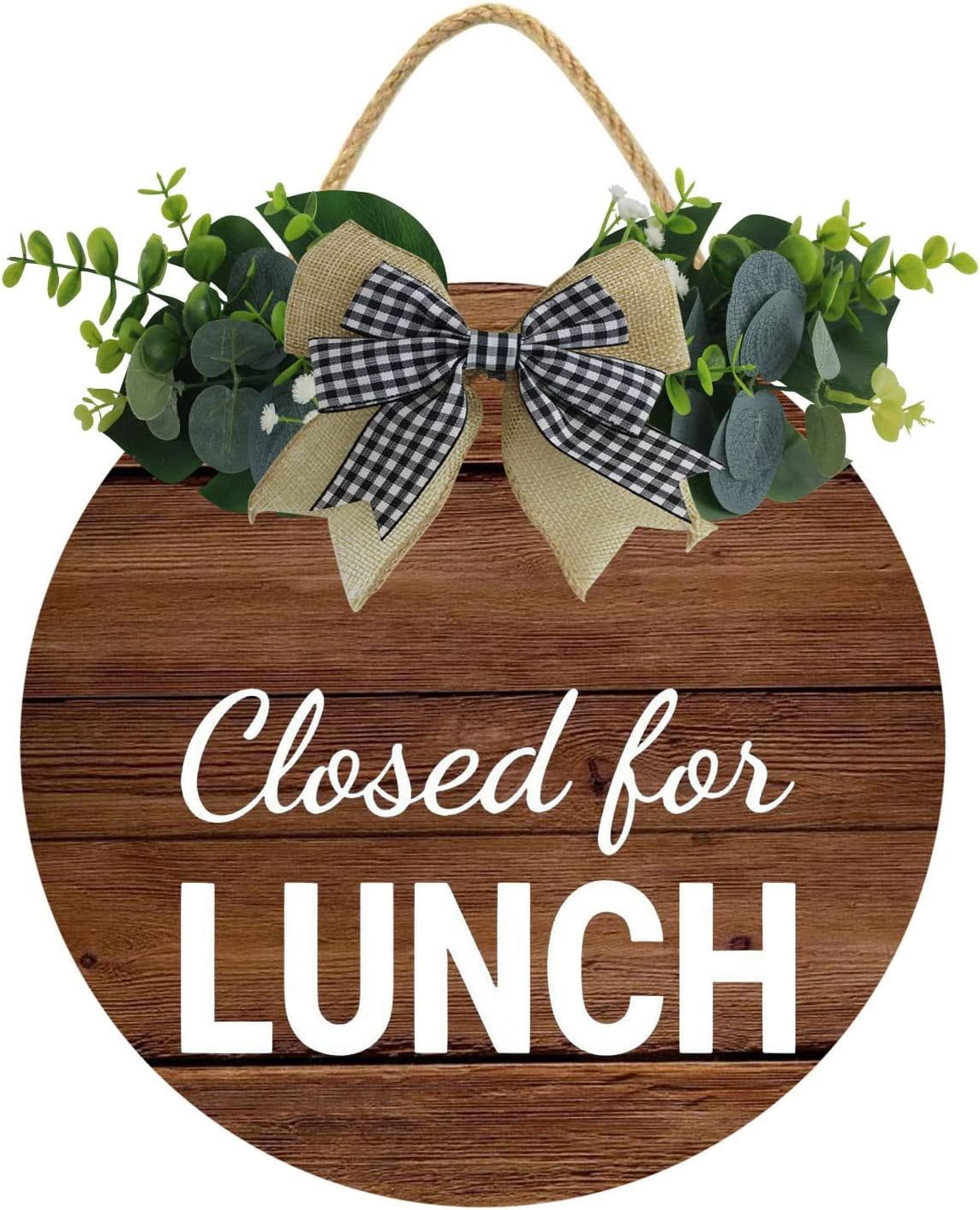 Eveokoki 11" Sign Out, Closed For Lunch Wood Door Sign For Dining Break ...