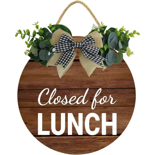 Eveokoki 11" Sign Out, Closed For Lunch Wood Door Sign For Dining Break ...