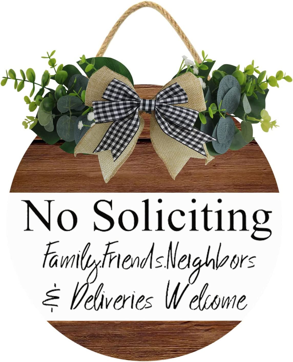 Eveokoki 11" No Soliciting Family Friends Neighbors Welcome Quote Sign ...