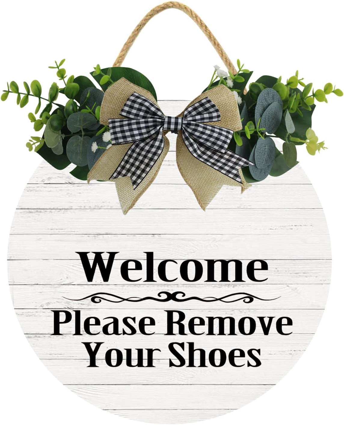 Eveokoki 11" Take Off Shoes Sign, Welcome Please Remove Your Shoes Wood ...