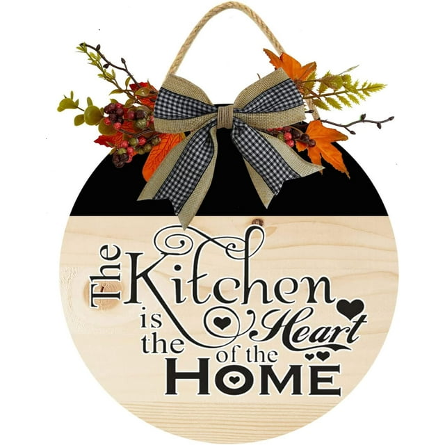 Eveokoki 11" The Kitchen Is The Heart Of The Home Sign,Rustic Wooden ...