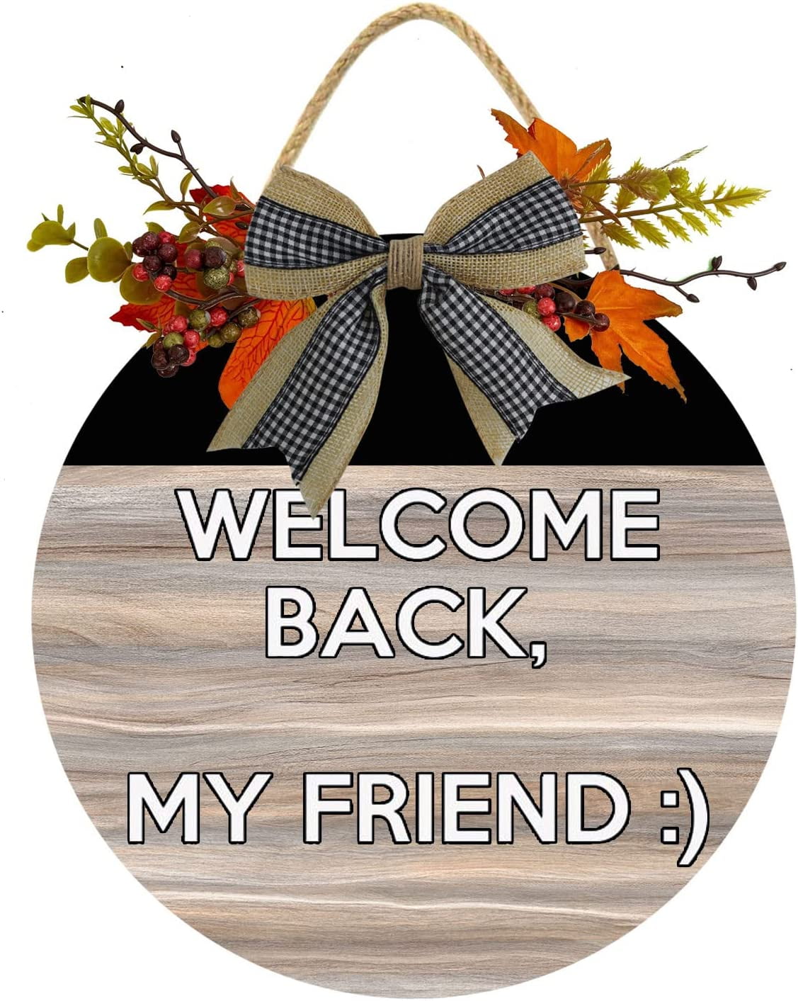 Eveokoki 11" Welcome Back My Friend Sign,Rustic Wooden Door Sign ...