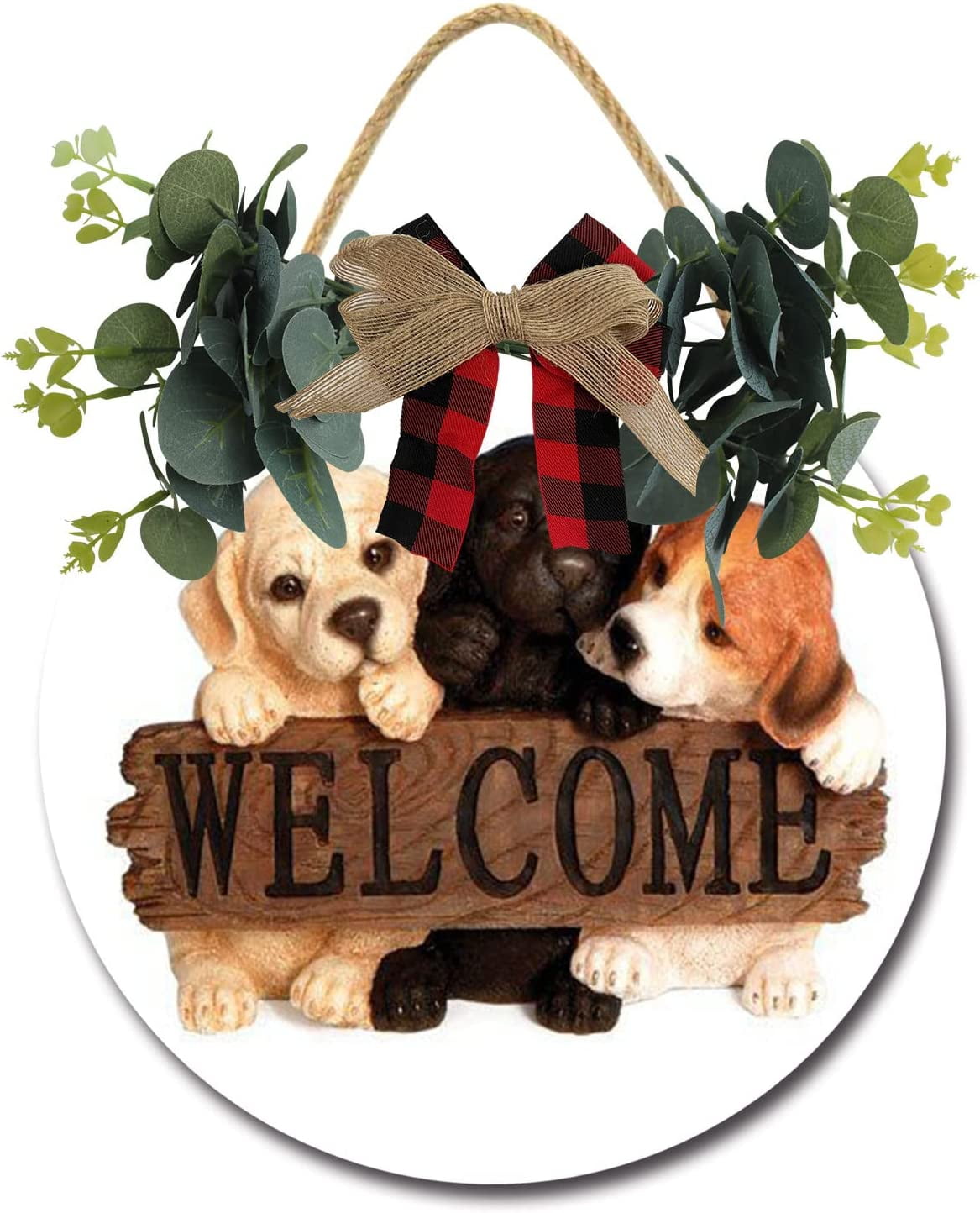 Eveokoki 11" Welcome Dogs Door Sign Plaque,Welcome Wall Hanging Signs ...