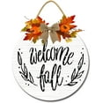 Eveokoki 11" Welcome Fall Front Door Sign Funny Wreaths Hanging Wooden ...