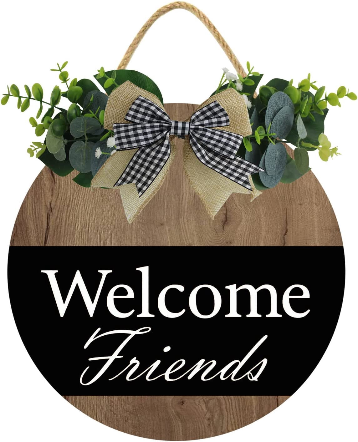 Eveokoki 11" Welcome Friends Sign for Front Door Decorations for All ...