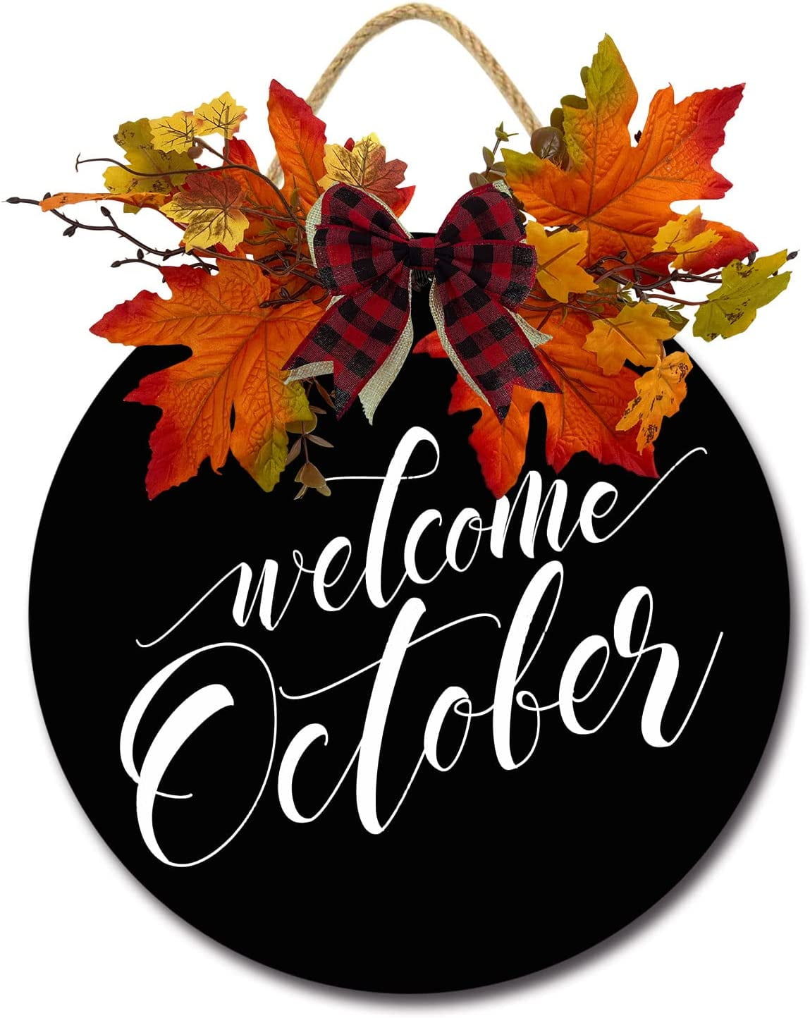Eveokoki 11" Welcome October Sign for Outdoor Indoor Sign, Farmhouse ...