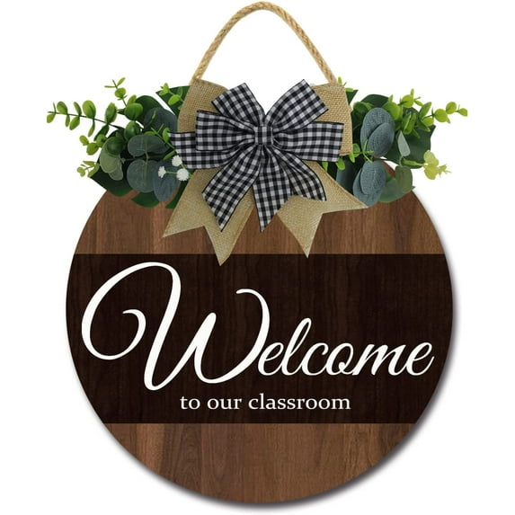 Eveokoki 11" Welcome to Our Classroom for Front Door Farmhouse Porch ...