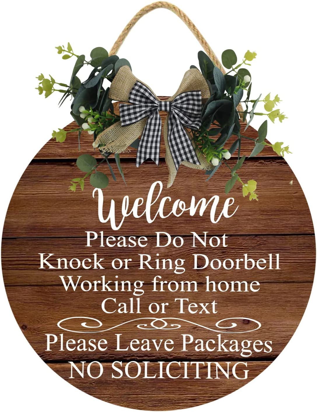 Eveokoki 11" Welcome Please Do Not Knock Or Ring Doorbell Working From ...