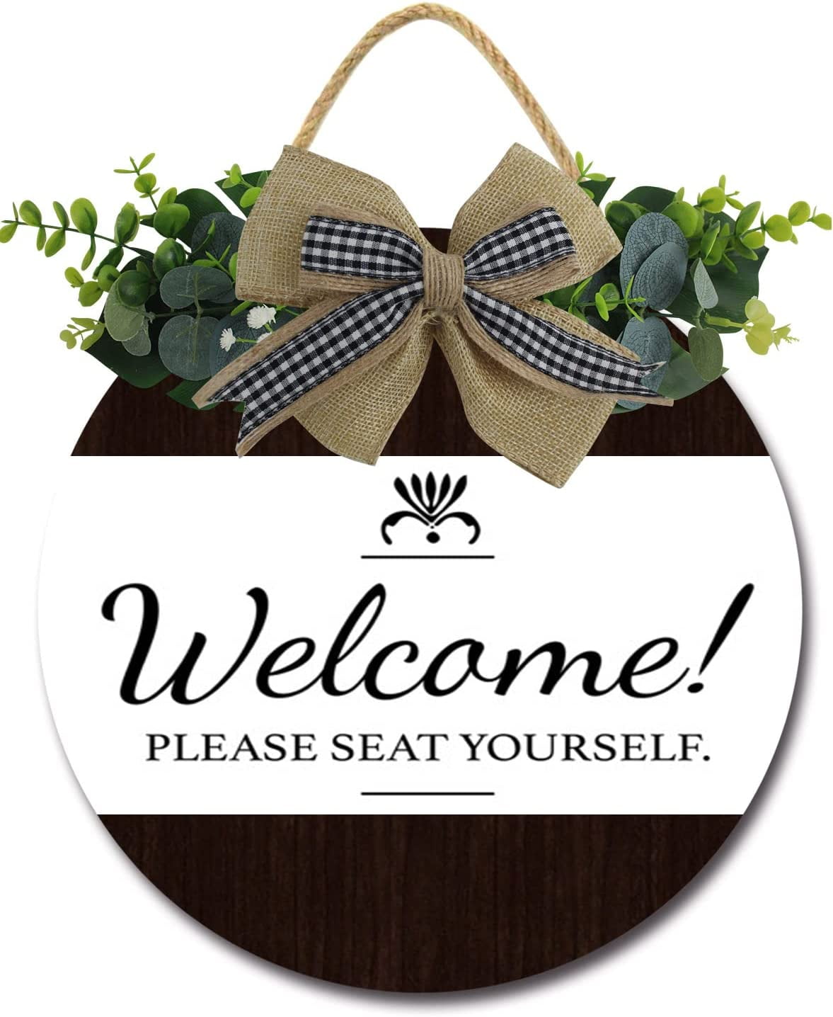 Eveokoki 11" Welcome Please Seat Yourself Restroom Signs for Front Door ...