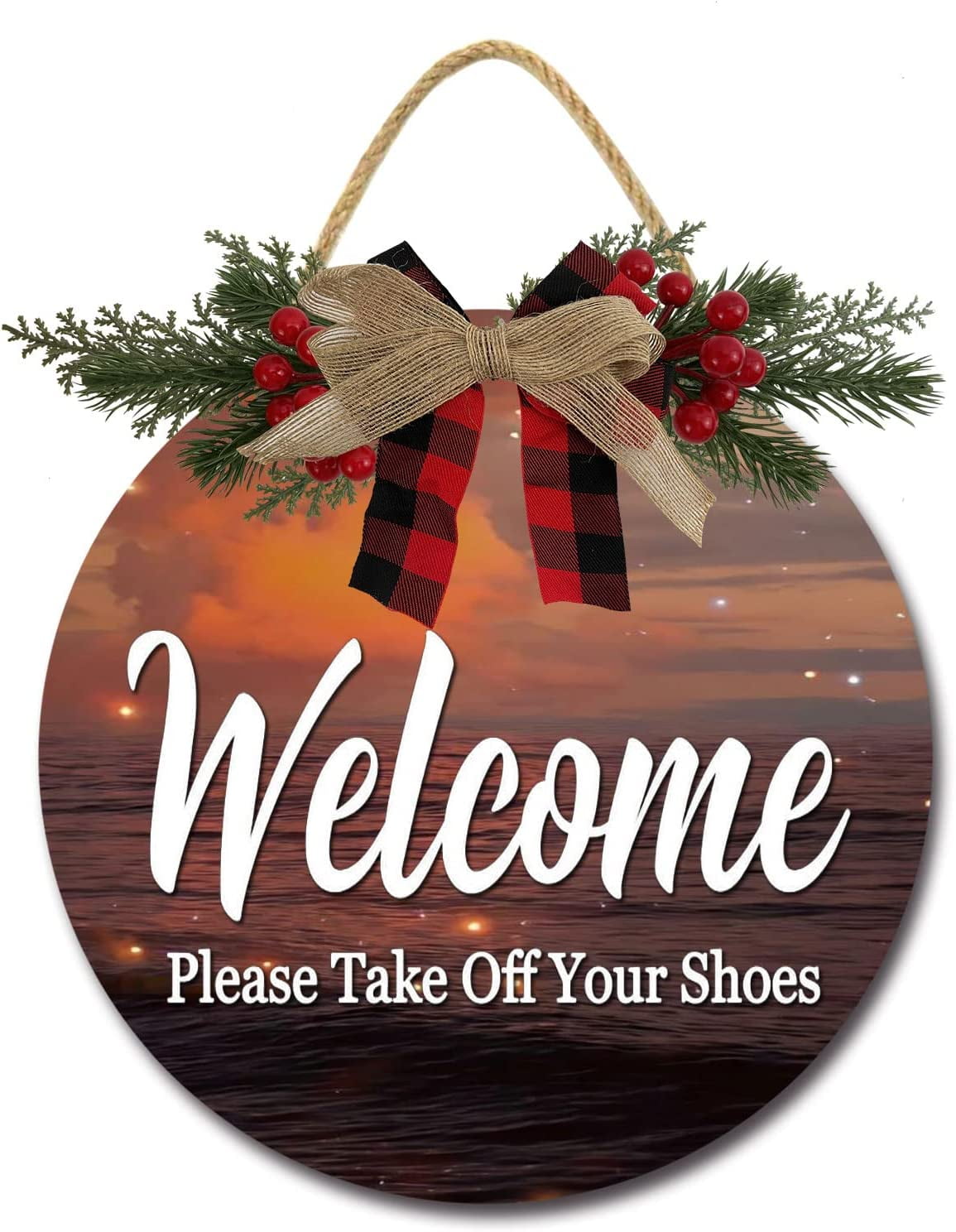 Eveokoki 11" Welcome Remove Your Shoes Sign- Take Off Your Shoes Door ...