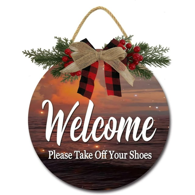 Eveokoki 11" Welcome Remove Your Shoes Sign- Take Off Your Shoes Door ...