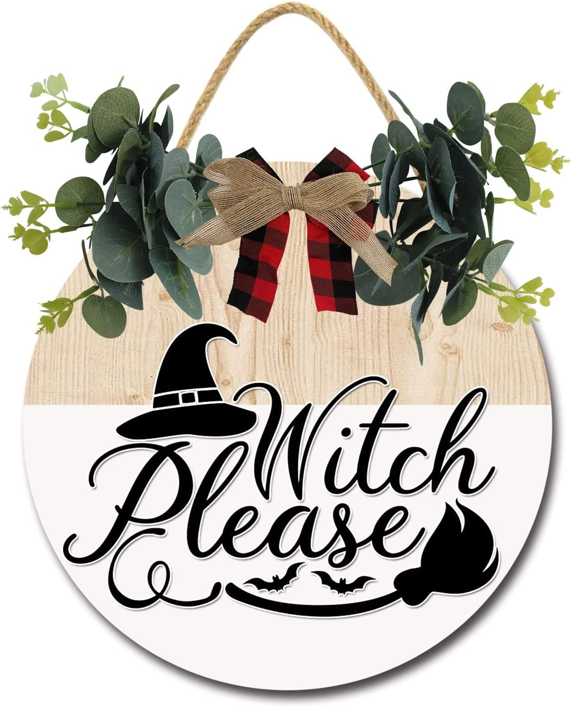 Eveokoki 11" Witch Please Door Sign Plaque,Welcome Wall Hanging Signs ...