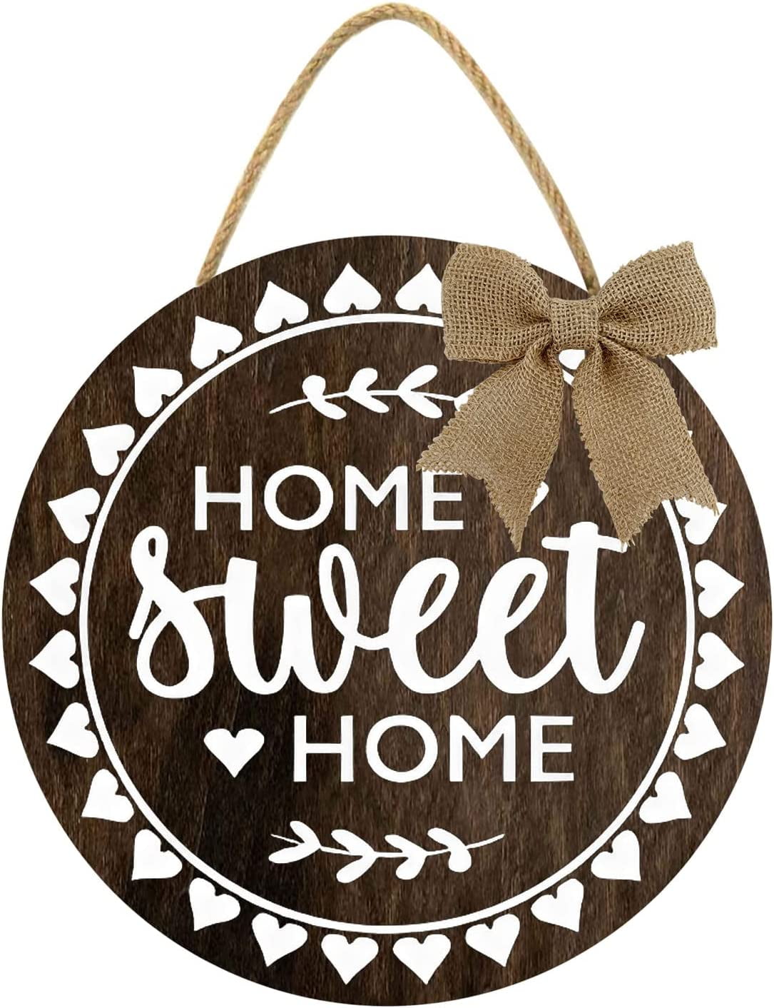 Eveokoki 11" Wood Sign Home Sweet Home Decor House Shape Farmhouse ...