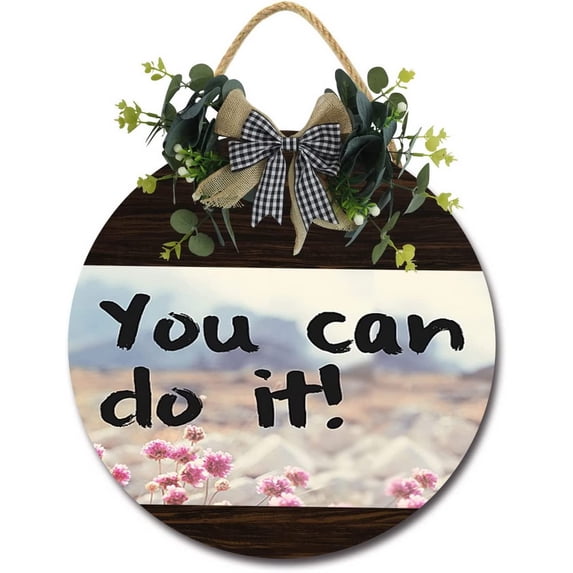 Eveokoki 11" You Can Do It Sign Farmhouse Door Signs for Wreaths Porch ...