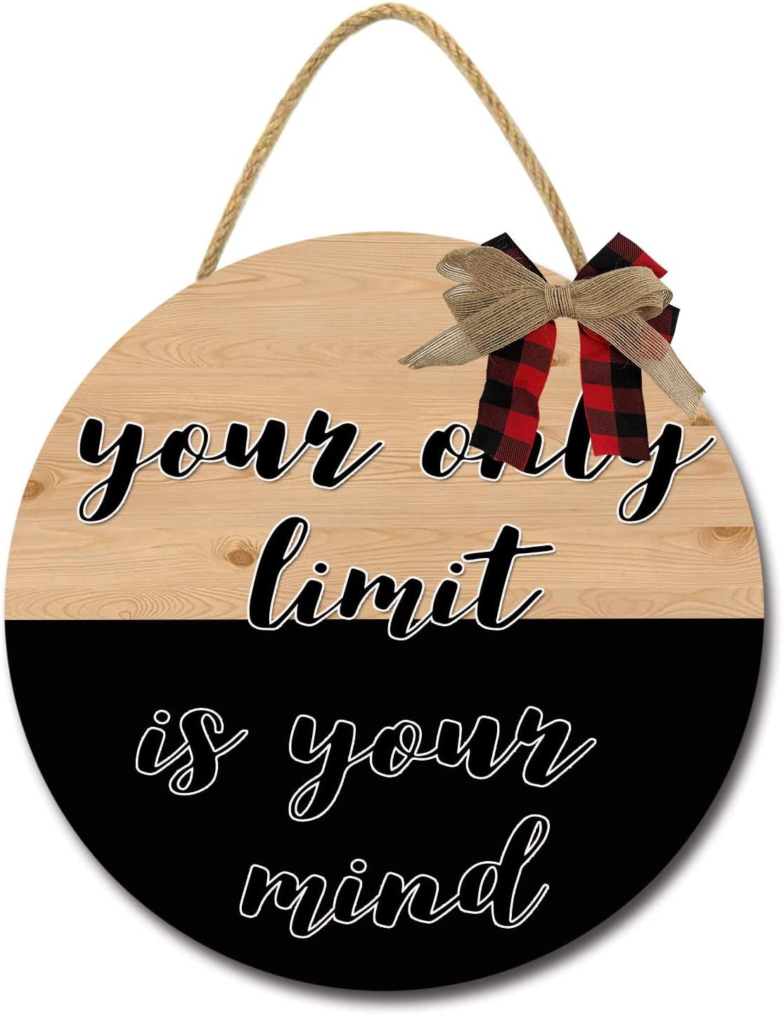Eveokoki 11" Your Only Limit Is Your Mind Door Sign Plaque,Welcome Wall ...