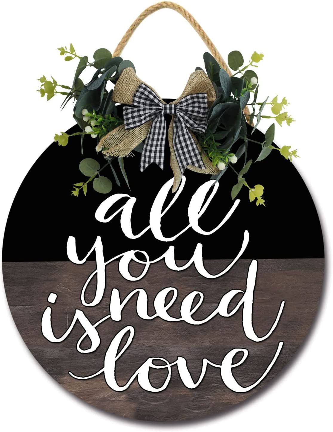 Eveokoki 12" All You Need Is Love Door Sign Plaque,Welcome Wall Hanging ...