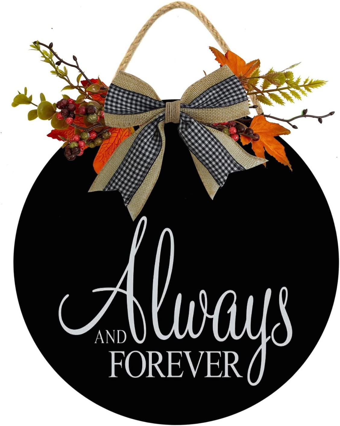 Eveokoki 12" Always And Forever Sign,Rustic Wooden Door Sign,Farmhouse ...