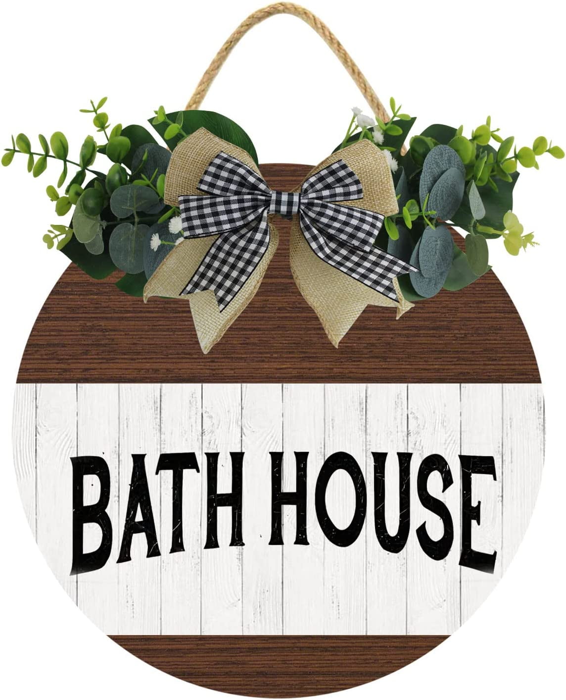 Eveokoki 12" Bath House Sign, Bath Art,Bathroom Wall Decoration Sign ...