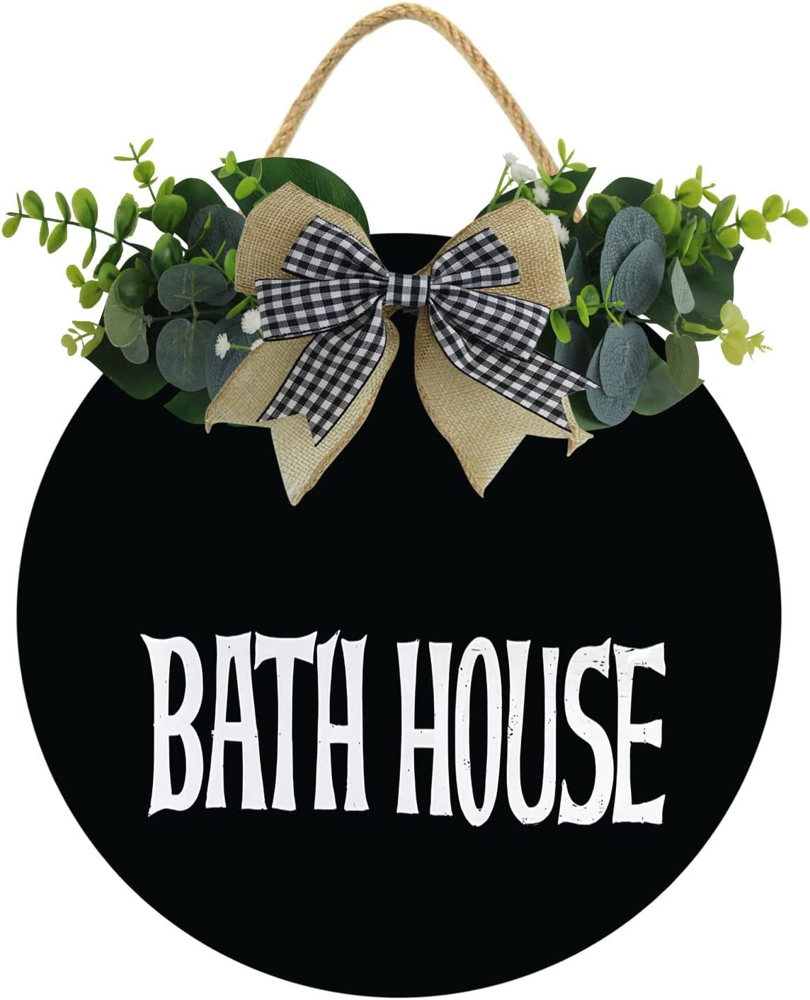 Eveokoki 12" Bath House Sign, Bathroom Farmhouse Decor,Bathroom Wall ...