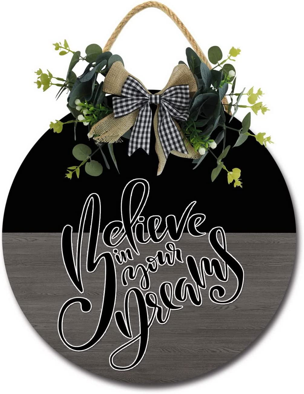 Eveokoki 12" Believe In Your Dreams Sign Farmhouse Door Signs for ...