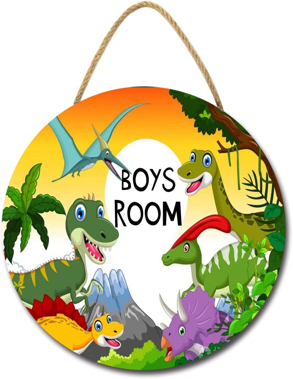 Eveokoki 12" Boy's Room Dinosaur Wood Sign,Door Sign for Boys Bedroom ...