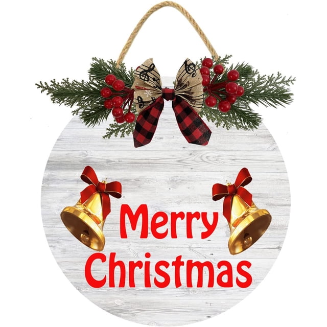 Eveokoki 12" Christmas Signs for Home Decor with Buffalo Plaid ...