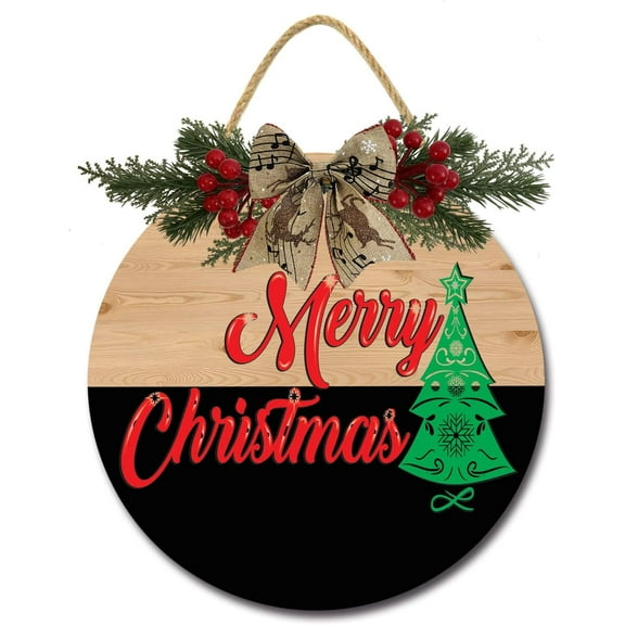 Eveokoki 11" Christmas Decorations Wreath, Christmas Hanging Sign ...