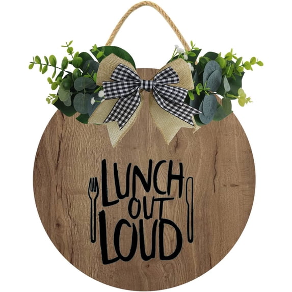 Eveokoki 12" Closed For Lunch Sign, Out To Lunch Wood Door Sign For ...