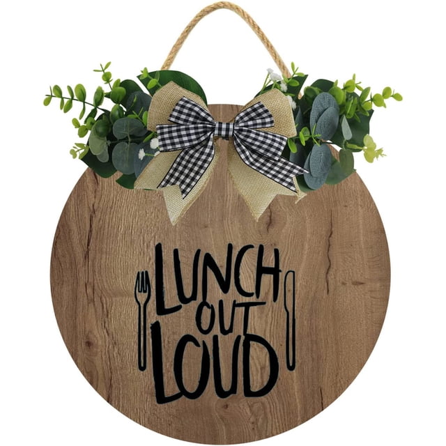 Eveokoki 12" Closed For Lunch Sign, Out To Lunch Wood Door Sign For ...