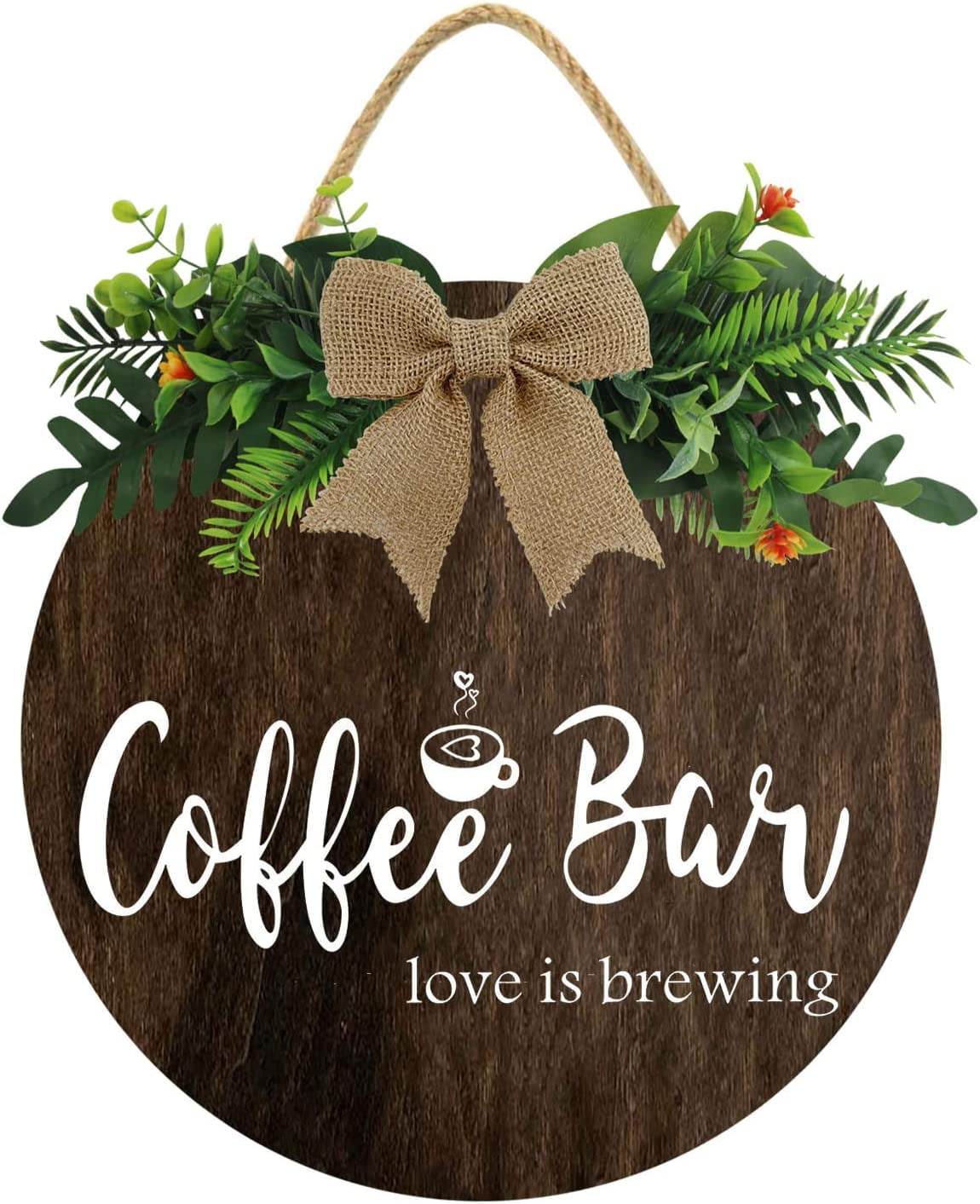 Eveokoki 12" Coffee Bar Wall Signs Decor, Coffee Bar Love Is Brewing ...