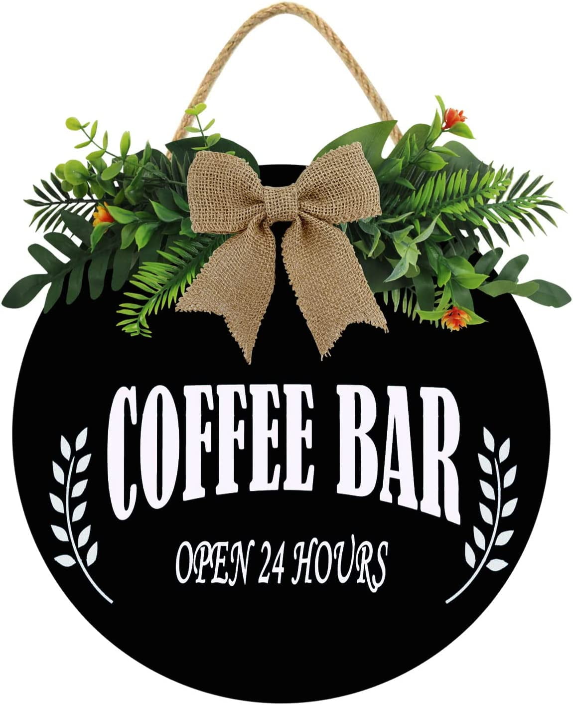 Eveokoki 12" Coffee Bar Wall Signs Decor, Coffee Bar Open 24 Hours Sign ...