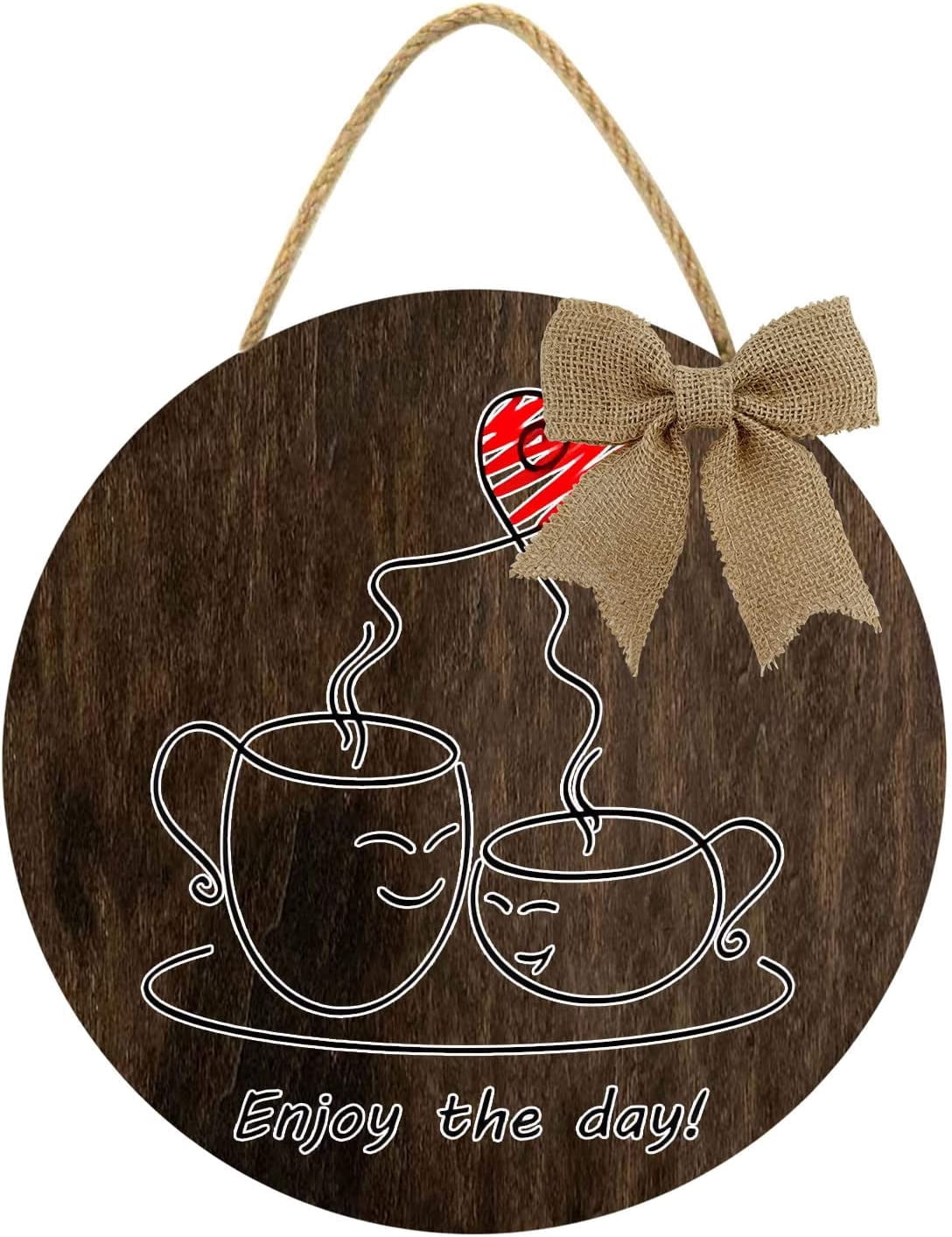 Eveokoki 12" Coffee Bar Wall Signs Decor, Coffee Enjoy The Day Sign ...