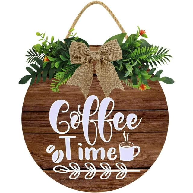 Eveokoki 12" Coffee Bar Wall Signs Decor, Coffee Time Sign, Farmhouse ...