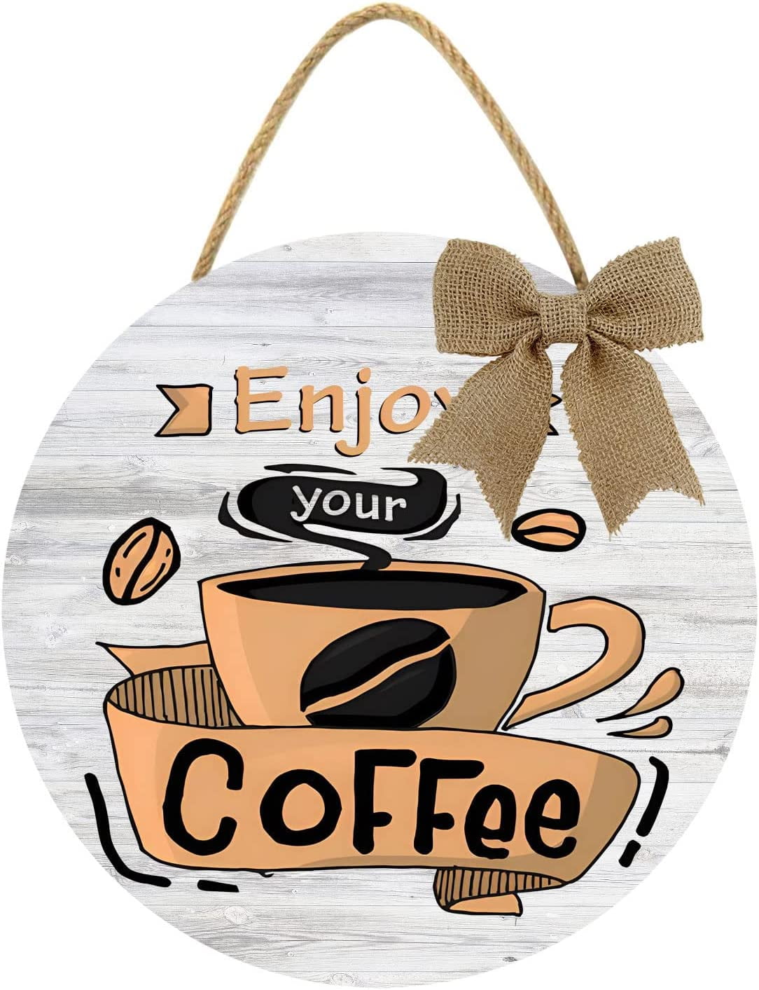 Eveokoki 12" Coffee Bar Wall Signs Decor, Enjoy Your Coffee Bar Sign ...