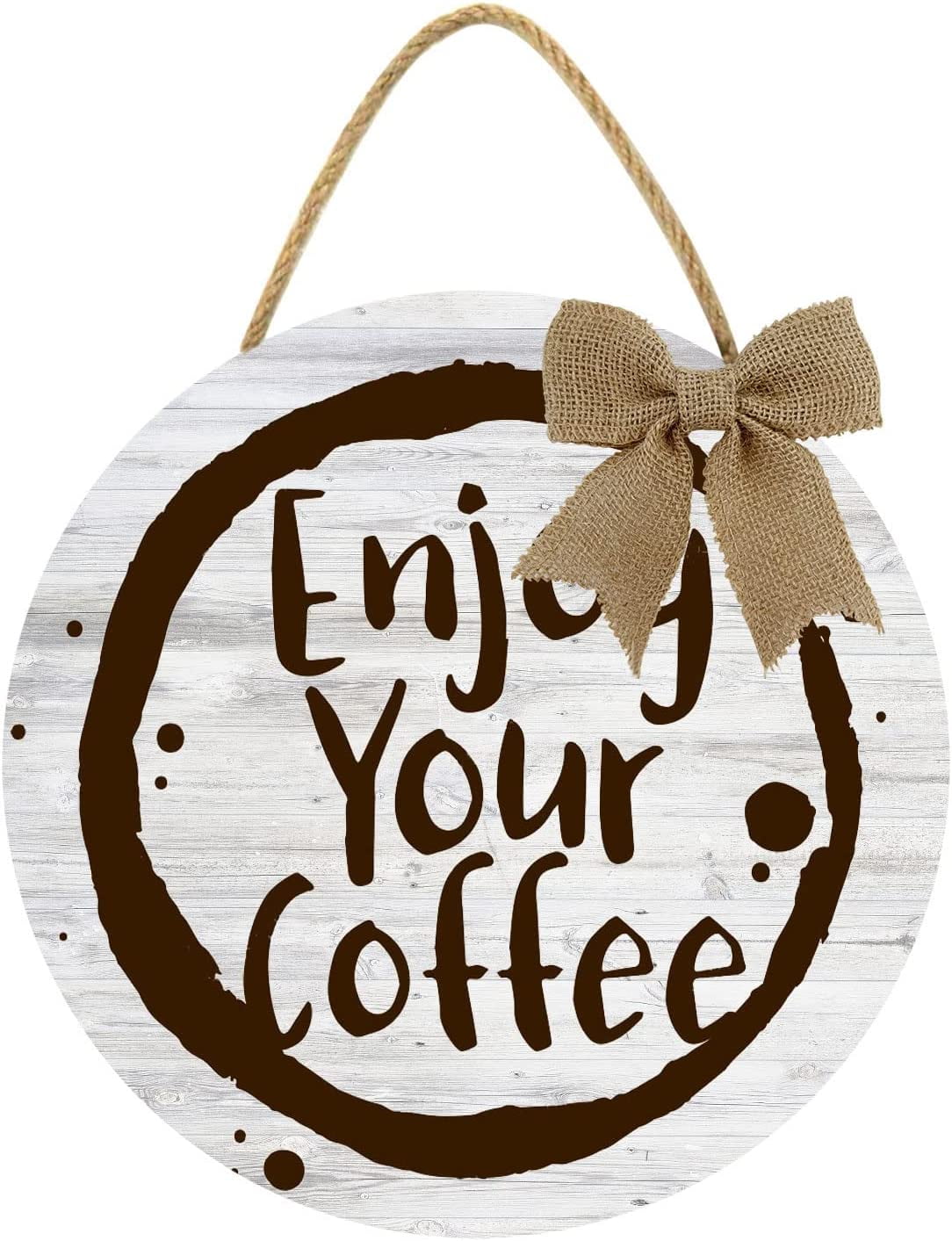 Eveokoki 12" Coffee Bar Wall Signs Decor, Enjoy Your Coffee Sign ...