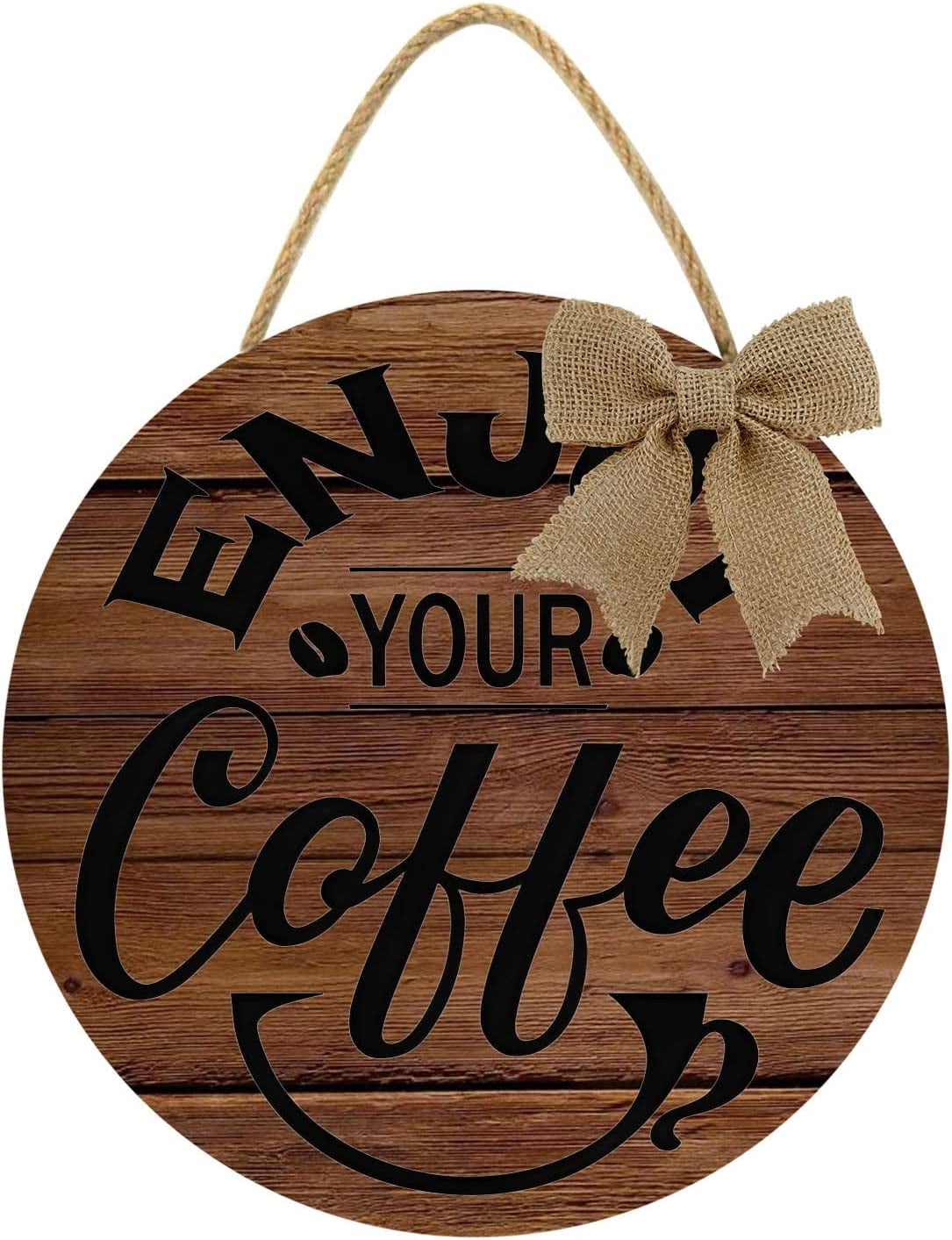 Eveokoki 12" Coffee Bar Wall Signs Decor, Enjoy Your Coffee Sign ...