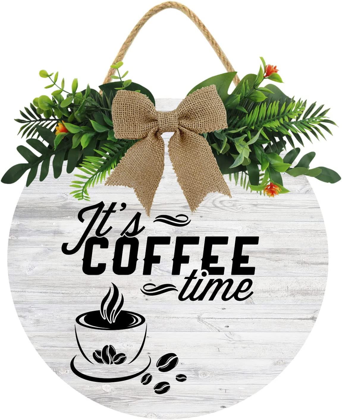 Eveokoki 12" Coffee Bar Wall Signs Decor, Its Coffee Time Sign ...