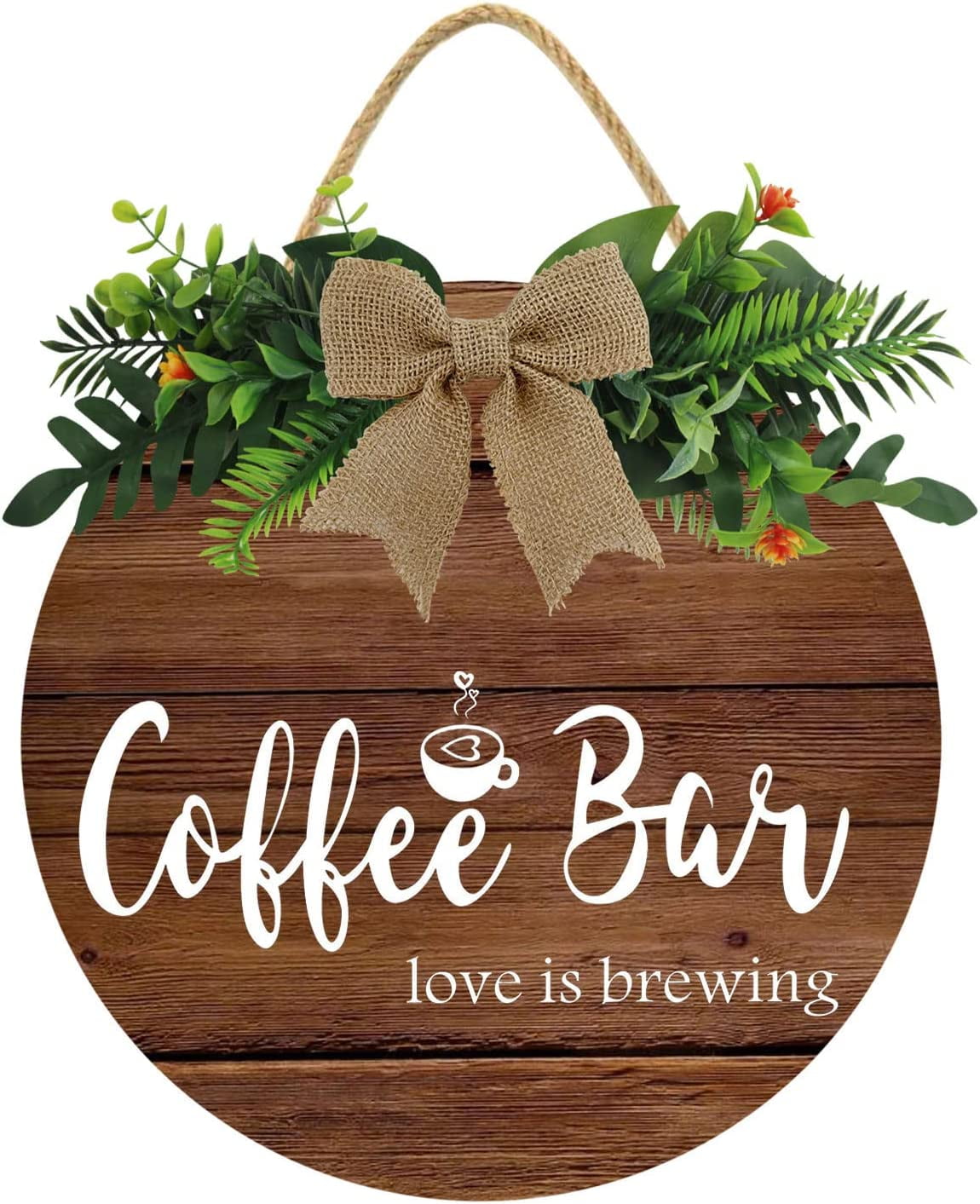 Eveokoki 12" Coffee Bar Wall Signs Decor, Coffee Bar Love Is Brewing ...