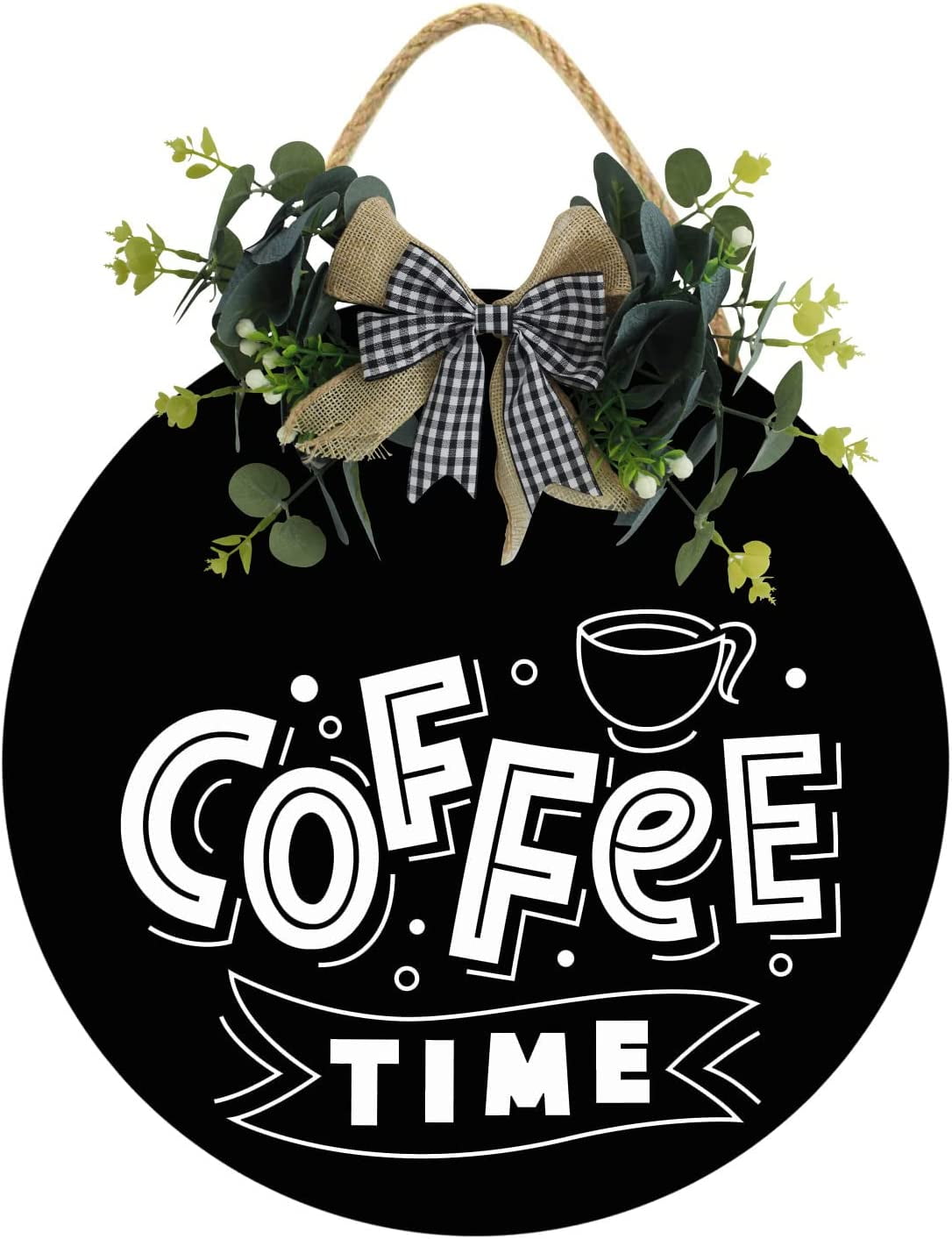 Eveokoki 12" Coffee Time Sign,Wooden Coffee Bar Sign Round,Modern ...