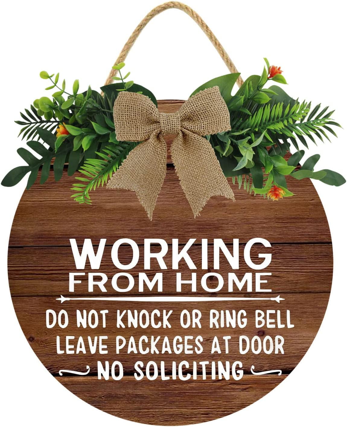 Eveokoki 12" Do Not Ring Doorbell Sign, Working From Home Please Do Not ...